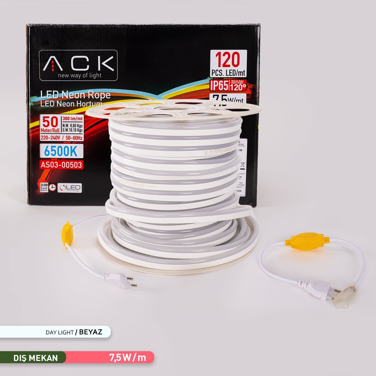 ACK LED Neon 220V 6500K AS03-00503 | www.elektrikmarket.com.tr