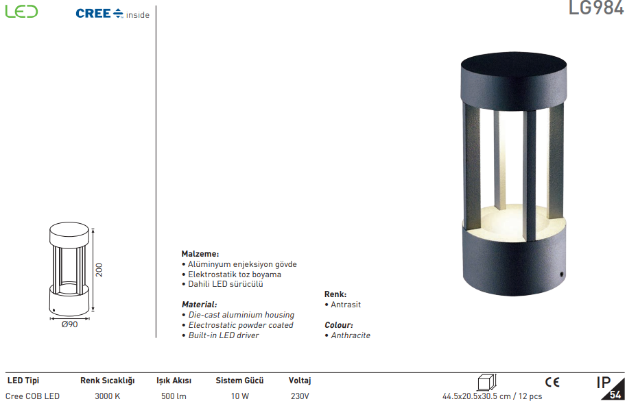 Jupiter 3000K Gün Işığı 10W Led Bahçe Baba LG984 | www.elektrikmarket ...