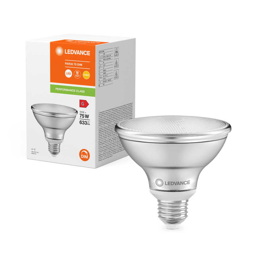 Ledvance LED PAR30 75 36° DIM P 10W 927 E27 Duylu Dimli Ampul | www.elektrikmarket.com.tr