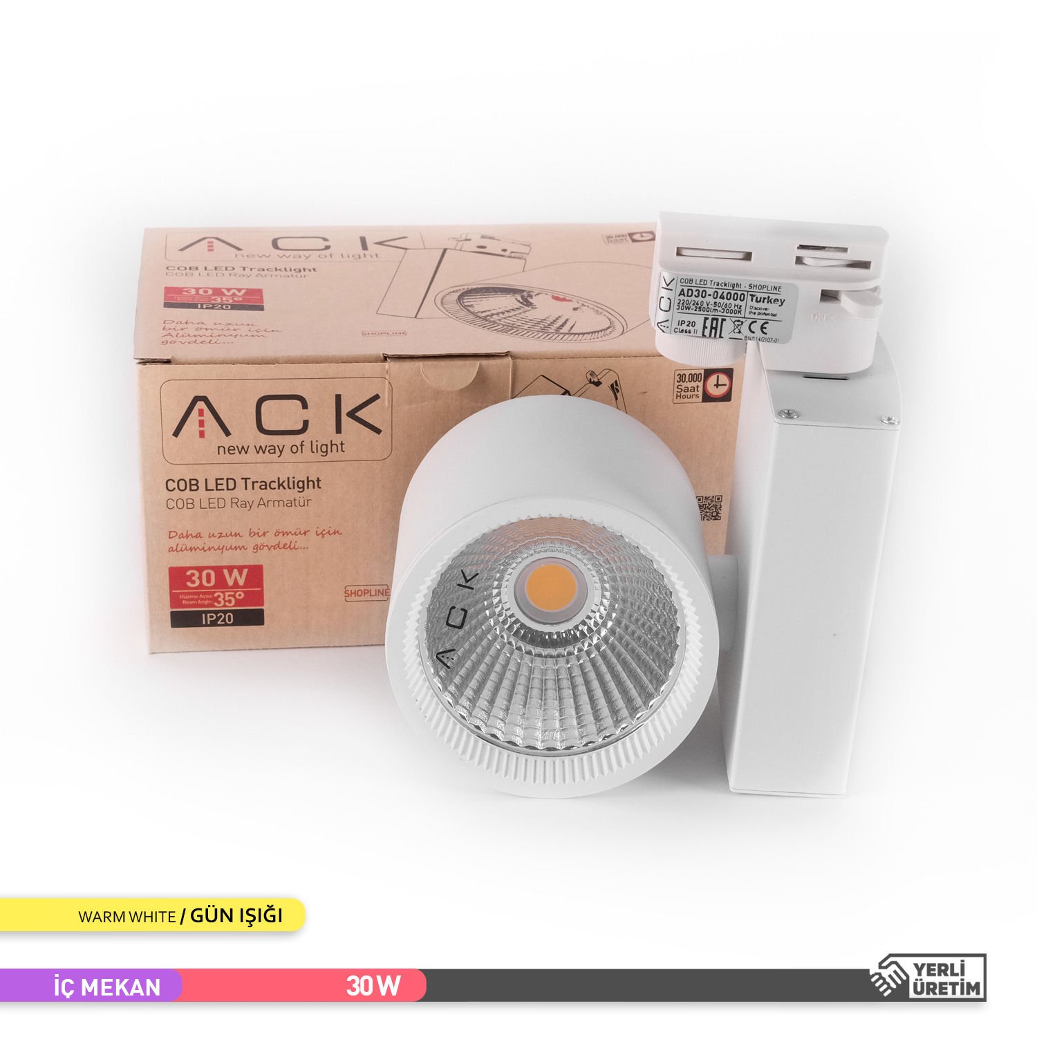 ACK 30W 3000K COB LED Ray Armatür AD30-04000 | www.elektrikmarket.com.tr